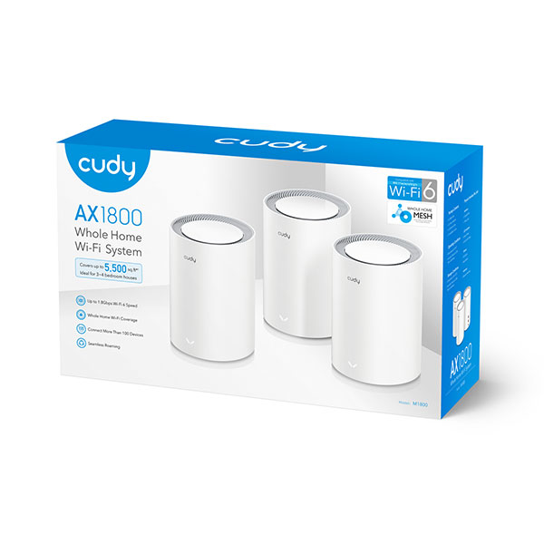 Cudy M1800 3-pack AX1800 Whole Home Mesh Dual Band Gigabit WiFi Router ...